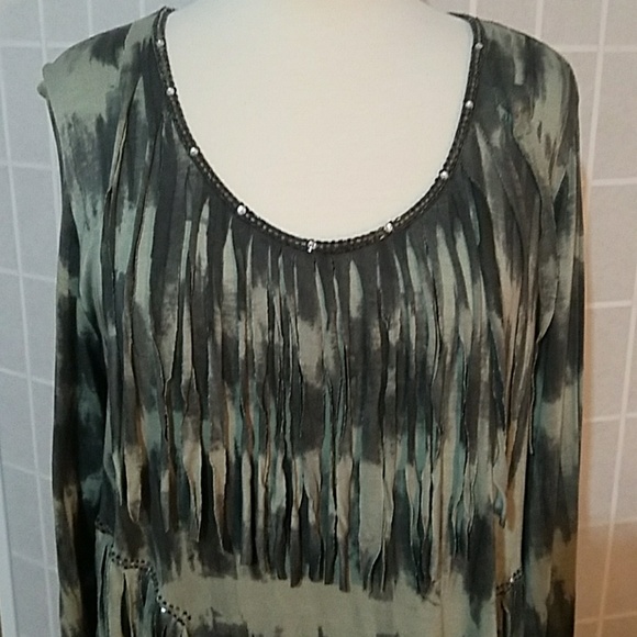 Faith | Dresses | Faith Gray Tyedye Fringed Dress | Poshmark